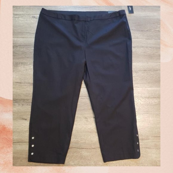 Alfani | Pants & Jumpsuits | Alfani Black Stretch Comfort Button Detail ...